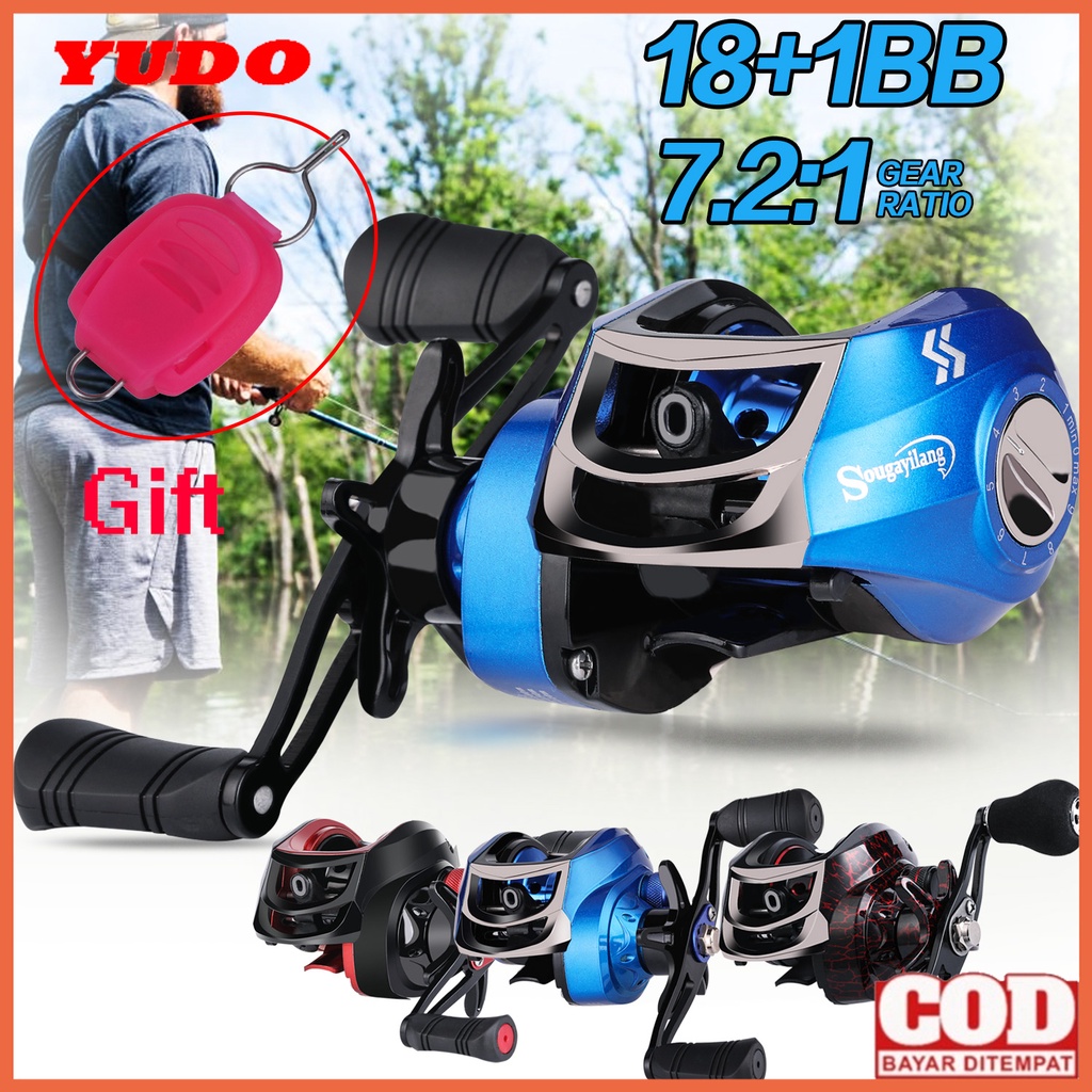 Jual Reel pancing 7.2:1 Gear Ratio 17+1 Ball Bearing Max Drag 20LB ...