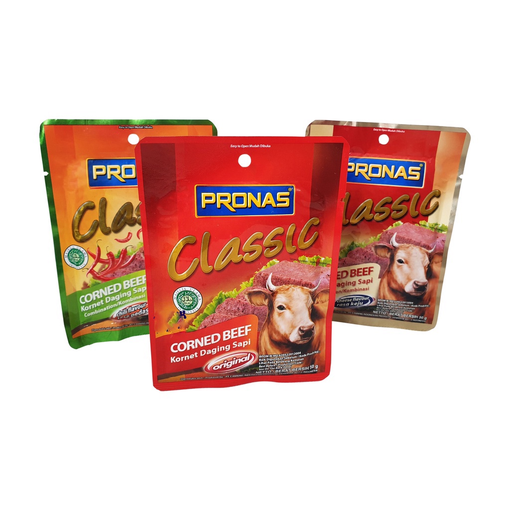 Jual PRONAS Classic Corned Beef 50g - Kornet Daging Sapi Kemasan Sachet ...