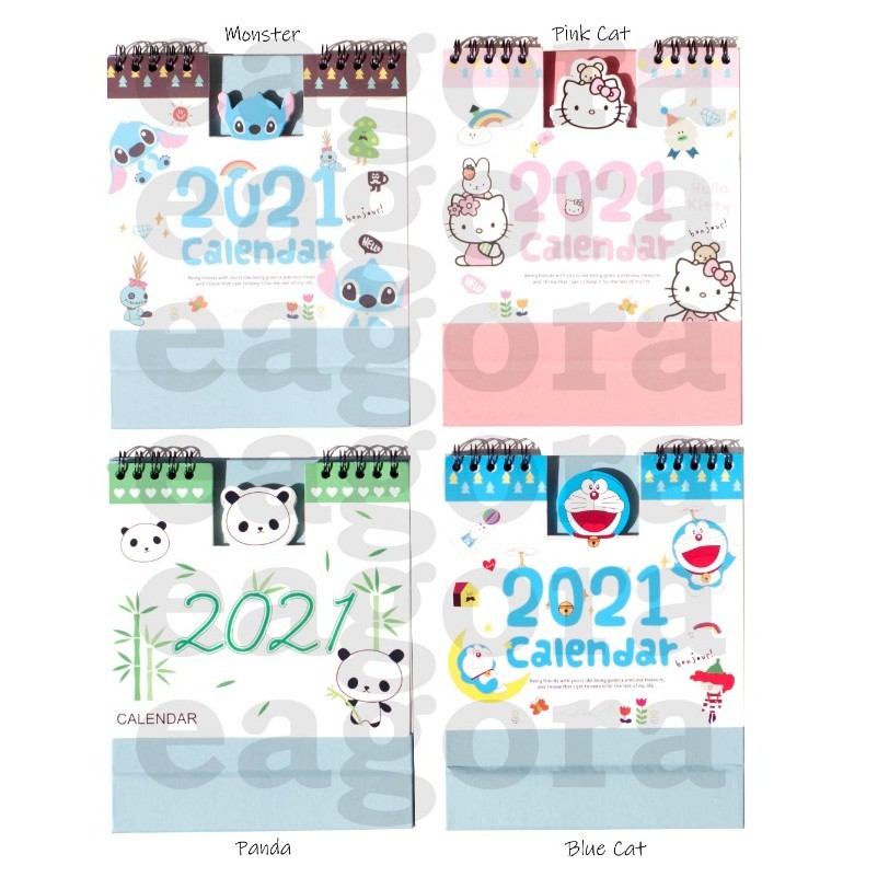 Jual Kalender Meja 2021 Karakter Calender Duduk Stitch Hello Kitty ...
