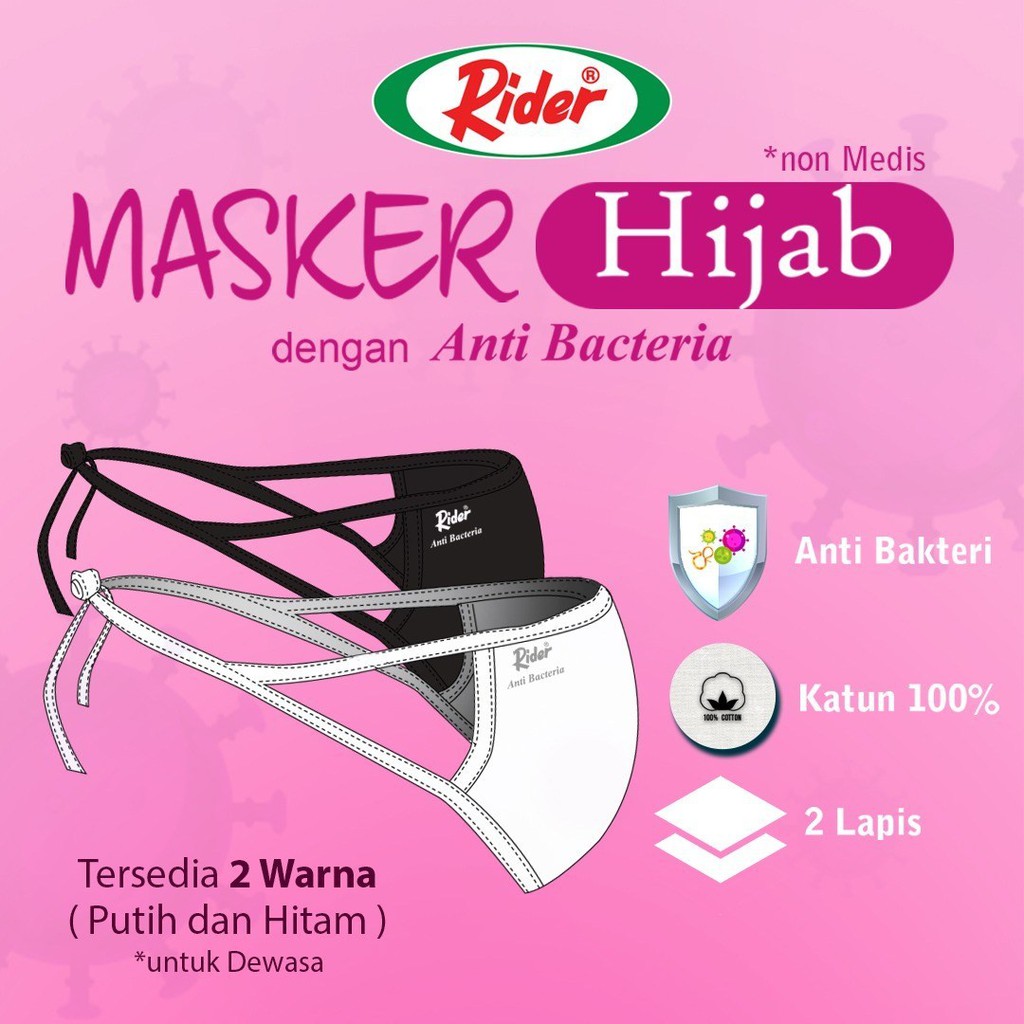 Jual Masker Kain Hijab Rider - Anti Bakteri - Non Medis | Shopee Indonesia