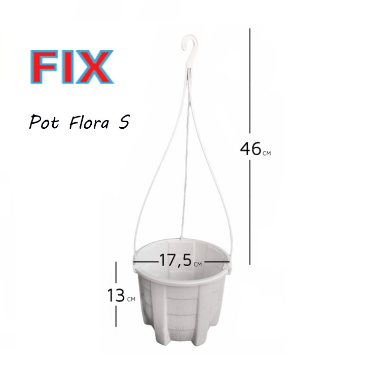 Jual Pot Flora S (D=17,5cm )/ Pot Gantung /Pot Gantung Putih / Pot ...