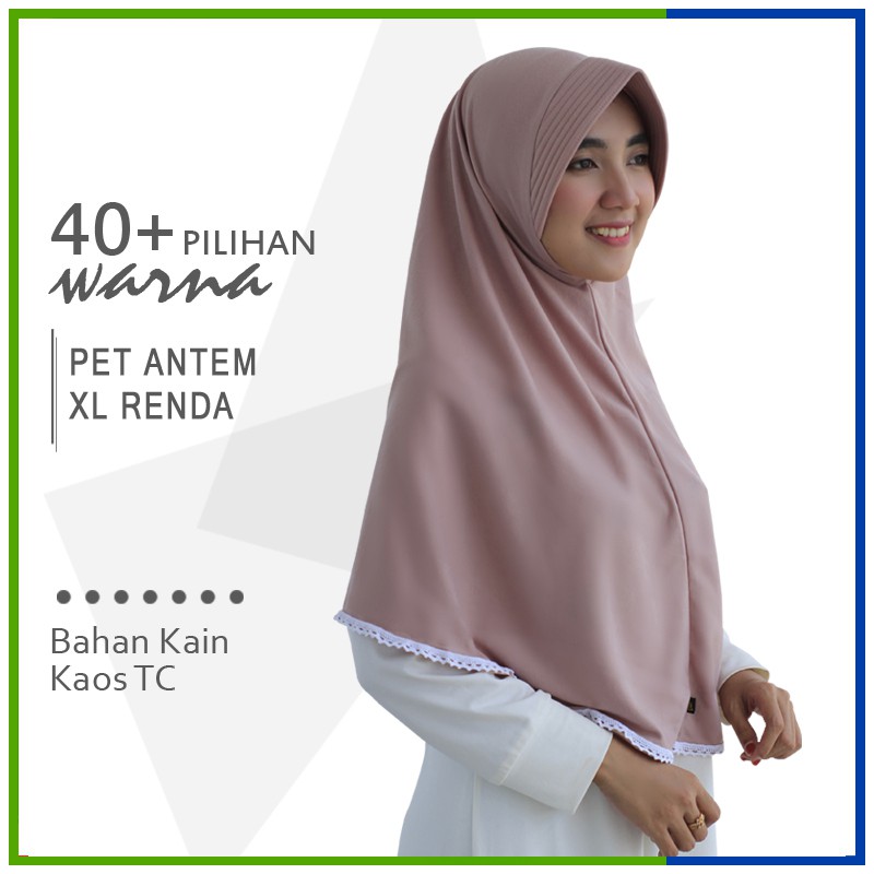 Jual MAZOYA Jilbab Instan Pet Antem XL Renda Khimar | Shopee Indonesia