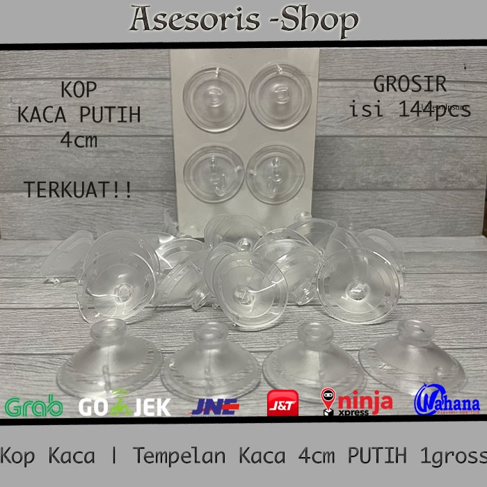 Jual Tempelen Kaca/ Kop Kaca Putih 4cm 1gross - TERKUAT | Kop Kaca ...