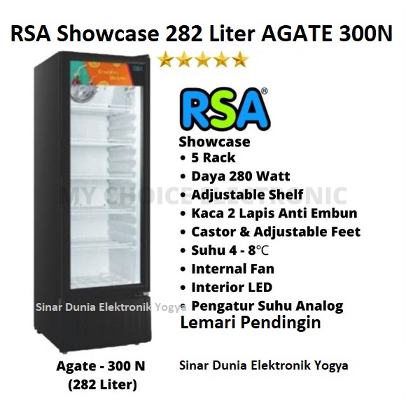 Jual RSA Showcase 282 Liter Display Cooler AGATE-300N AGATE 300N AGATE ...