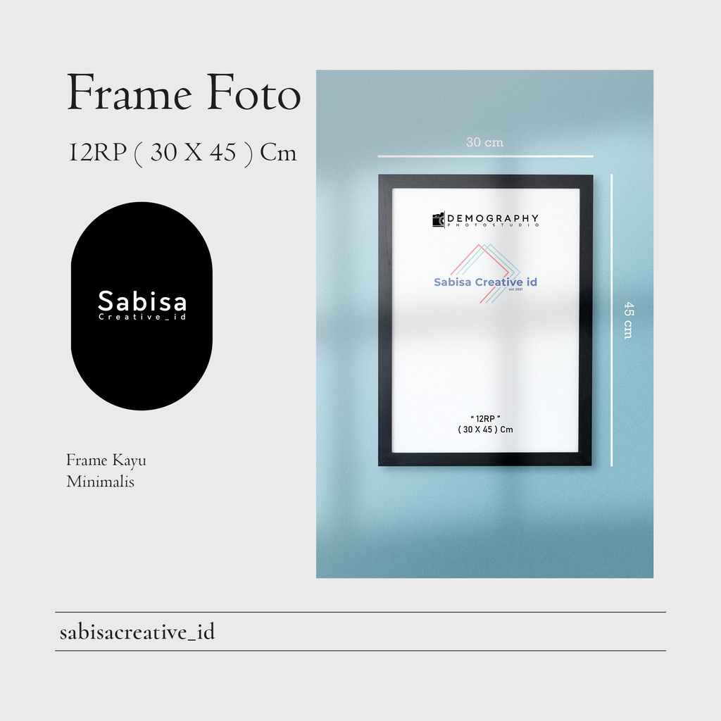 Jual Frame Kayu ukuran 12RP Pigura Bingkai Foto Minimalis no Kaca ...