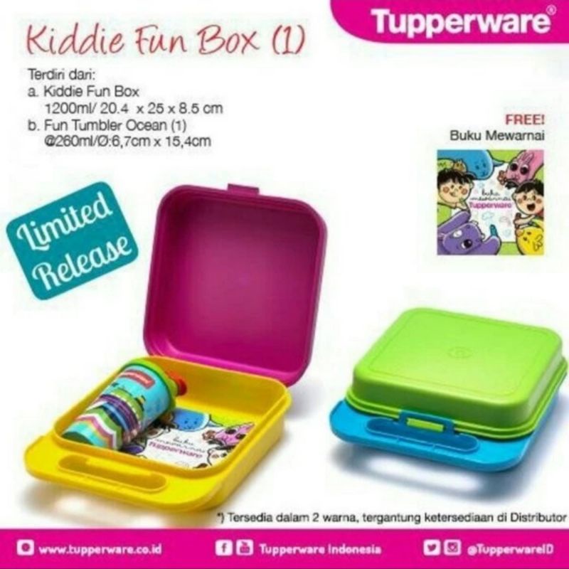 Jual Tupperware Original Kiddie Fun Box (1) - Bekal Anak Kartun Tempat ...