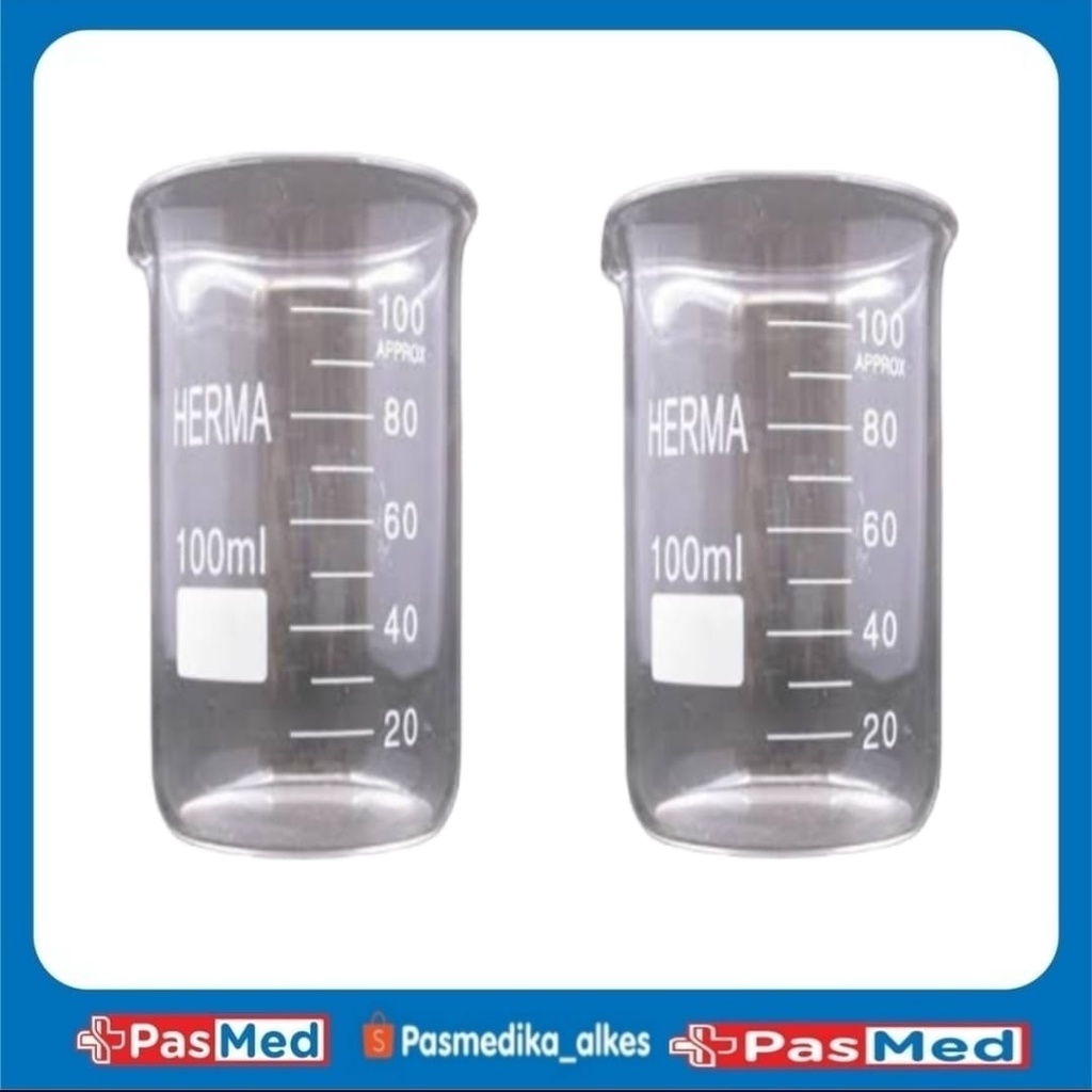 Jual PASMED | HERMA Beaker Glass 100 cc/100 ml | Shopee Indonesia