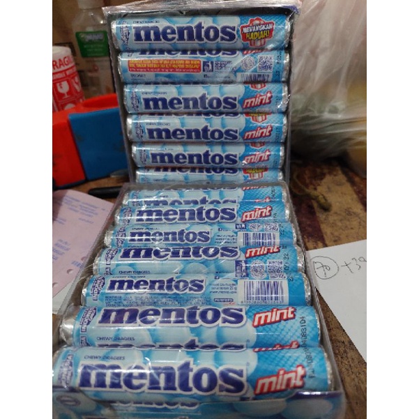 Jual PERMEN MENTOS MINT ROLL 1 BOX ISI 14 ROL | Shopee Indonesia
