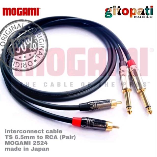 Jual Mogami 2524 interconnect cable TS 6.35mm to RCA sepasang panjang 1 ...