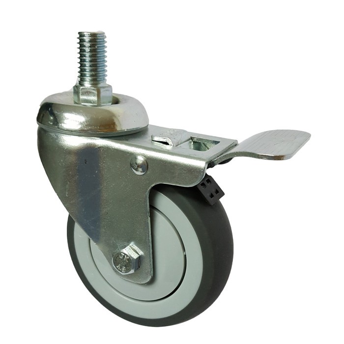 Jual Roda Caster Troli / Trolley / Karet Abu TPR 4 Inch Drat / Tusuk ...