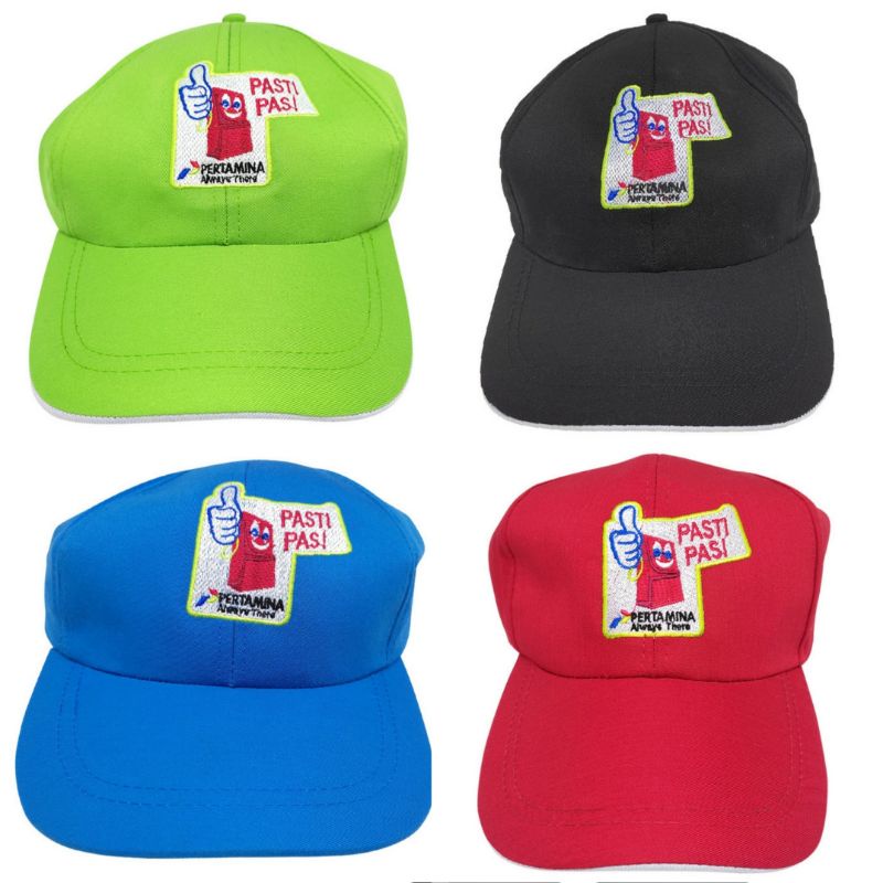 Jual Topi SPBU Pasti Pas Pertamina Warna Hijau,Merah,Hitam,Biru Untuk ...