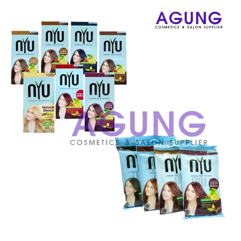 Jual NYU CREME HAIR COLOUR Pewarna Rambut/ Cat Rambut Natural | Shopee ...