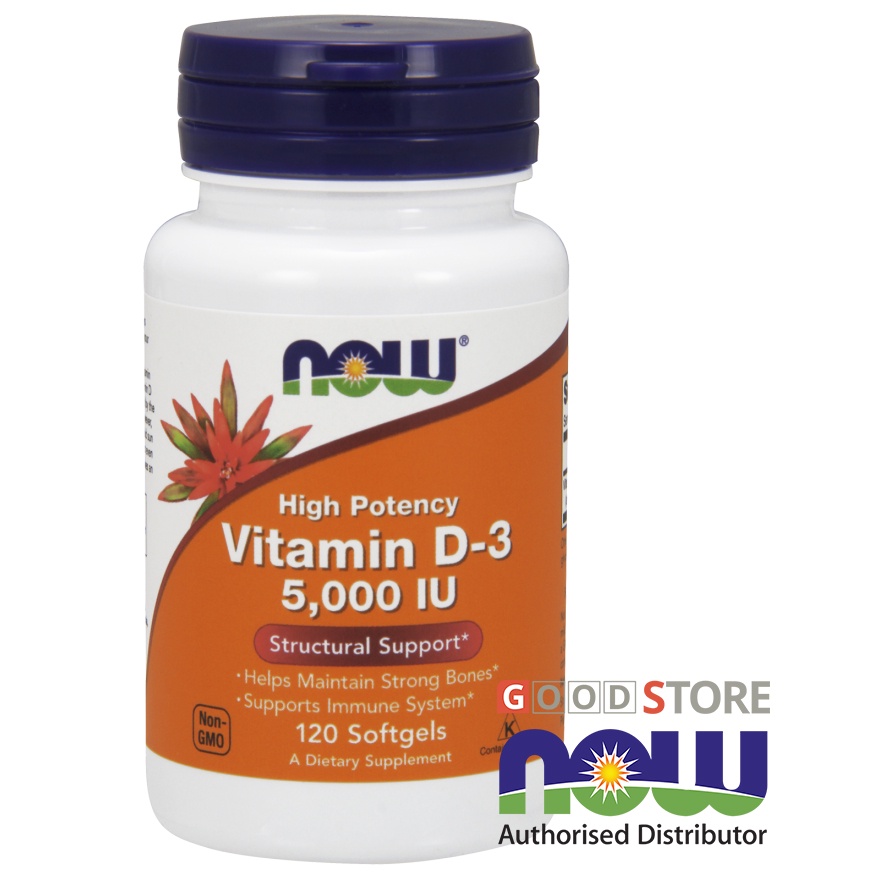 Jual NOW FOODS -Vitamin D3 - 5000 IU - 120 softgels | Shopee Indonesia