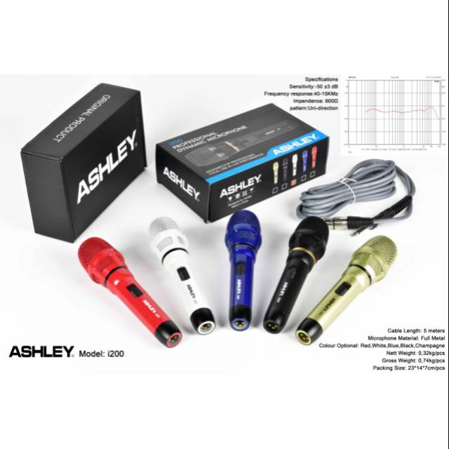 Jual Dinamic Microphone Ashley i200 / Ashly i300 i 300 Original ...