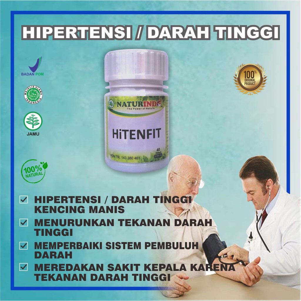 Jual Obat Darah Tinggi Hipertensi Penyumbatan Darah Herbal HiTENFIT ...