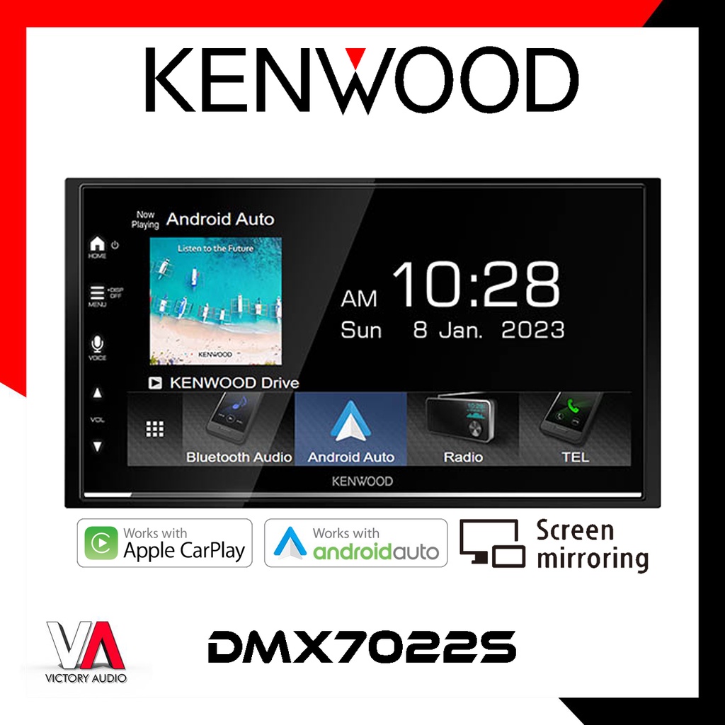Jual Head Unit Double Din KENWOOD DMX7022S DMX 7022 S 7 Inch Bluetooth Apple Carplay Android ...