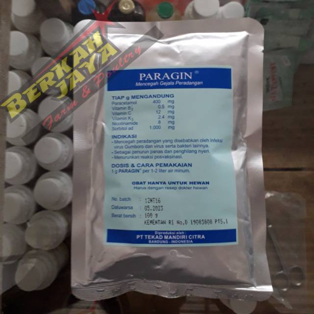 Jual PARAGIN Paracetamol Mencegah gejala peradangan hewan unggas ayam ...