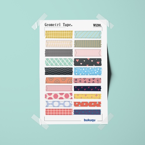 Jual Bukuqu Stiker Geometri Tape untuk Notebook, Planner | Shopee Indonesia