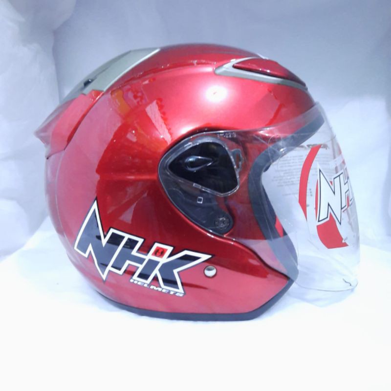 Jual HELM MOTOR NHK R6 MERAH MAROON HELM MOTOR SNI ORIGINAL | Shopee ...