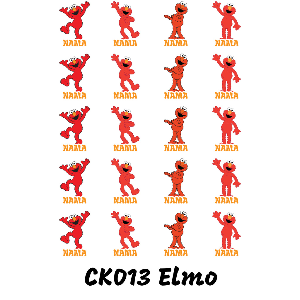 Jual Sticker Nama Cutting Label Waterproof Tahan Air Elmo (CK013 ...