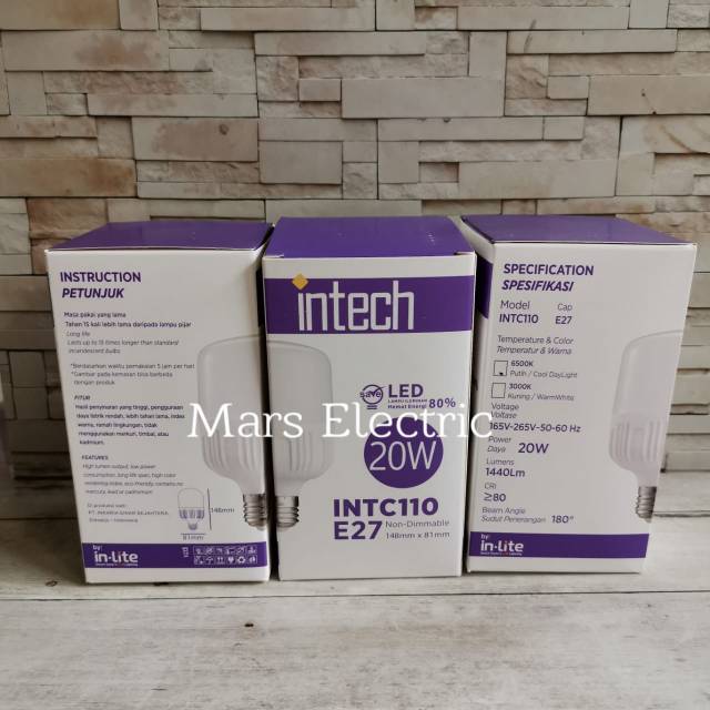 Jual Intech Bulb Lampu LED Capsule 20 Watt Putih/ Cool Daylight ...