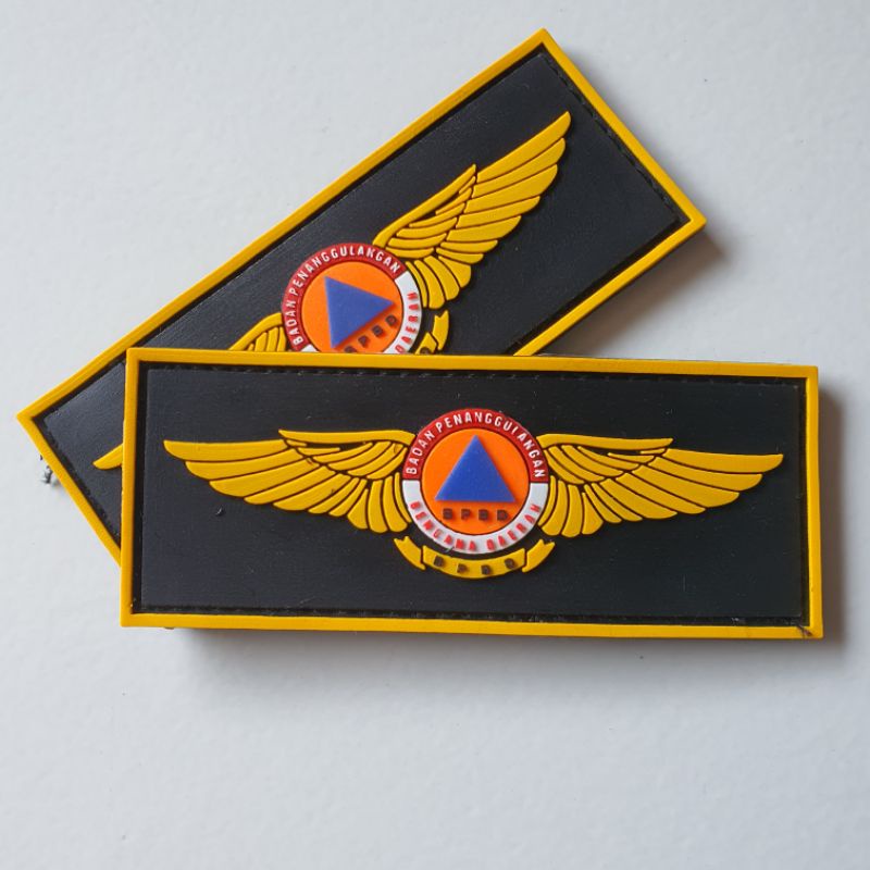Jual patch rubber logo wings BPBD panjang - rubber patch timsar ...