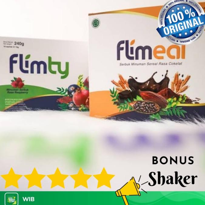 Jual Promo!! Paket Flimty + Flimeal 1 Box Bonus Shaker - Flimeal 1 Box ...