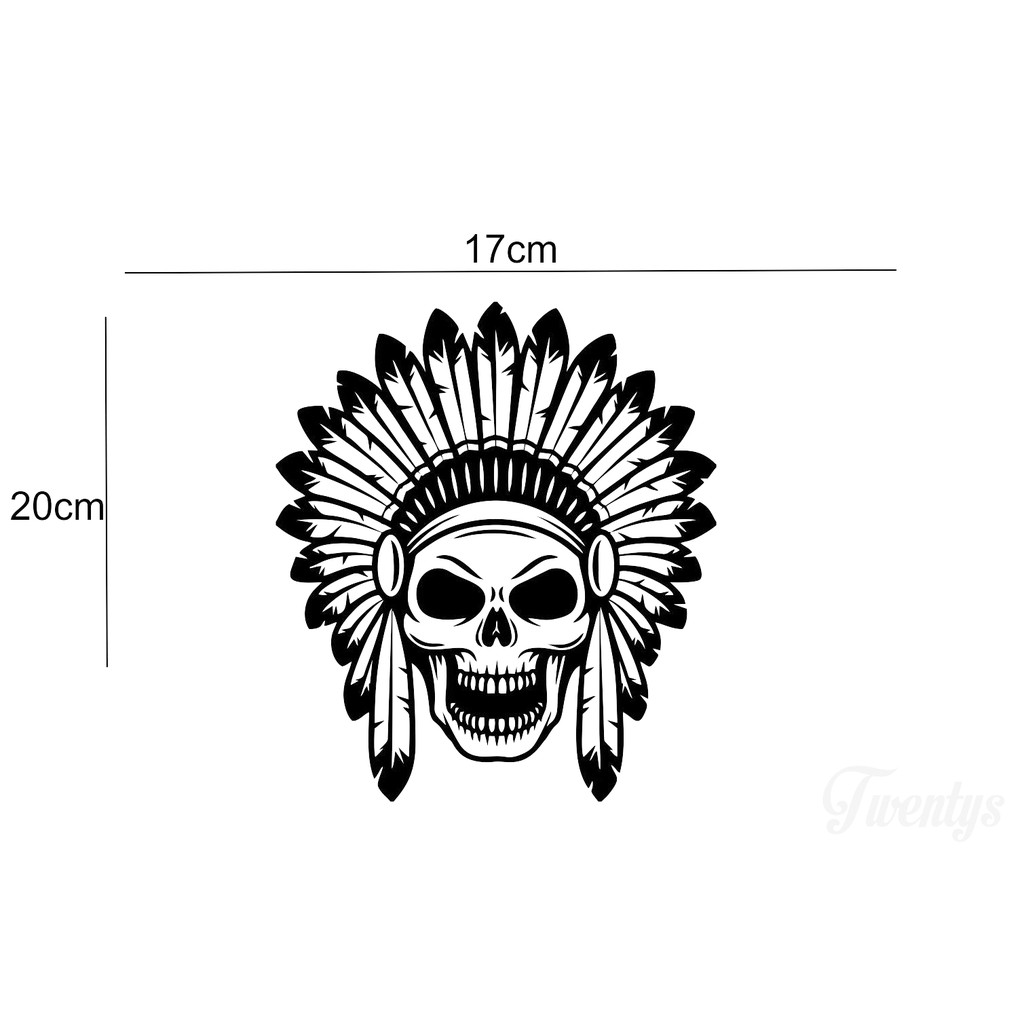Jual STIKER INDIAN SKULL CUTTING STICKER VINYL DECAL | Shopee Indonesia