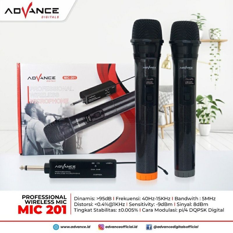 Jual Mic Wireless Advance 201 dengan Display Digital dan Cocok untuk ...