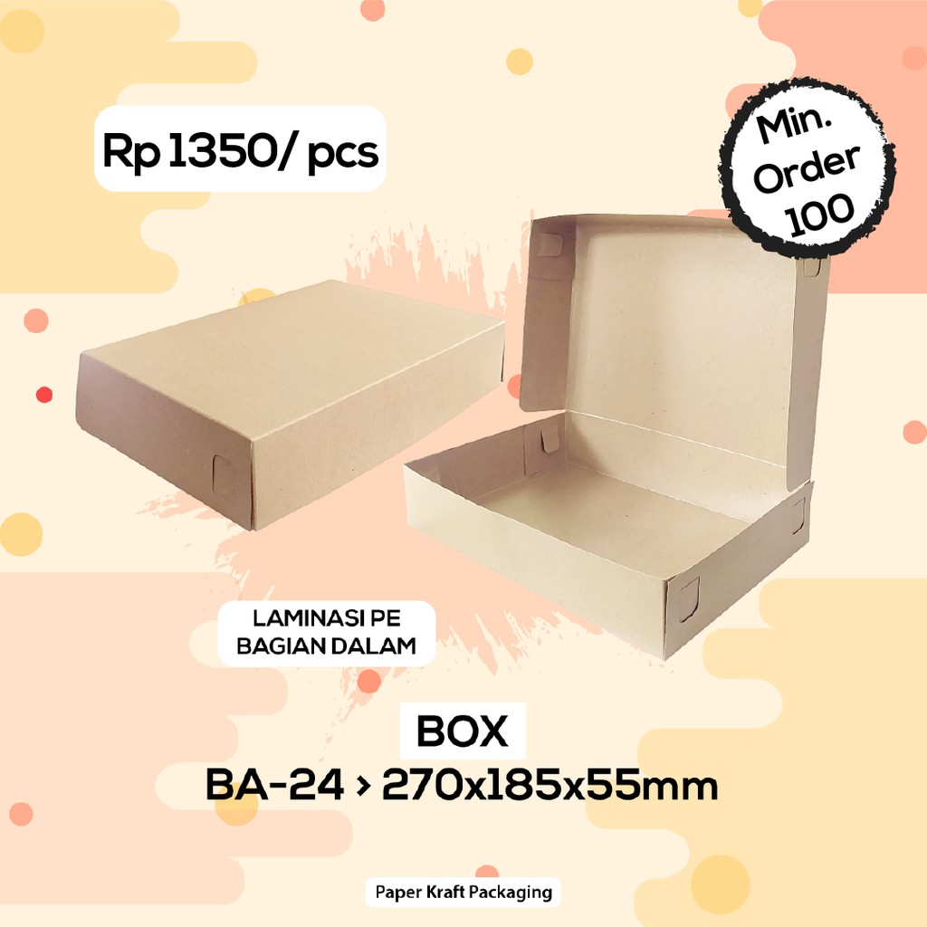Jual 27x18.5x5.5cm Box Donat Dus Donat Kemasan Donat Tempat Donat Kotak ...