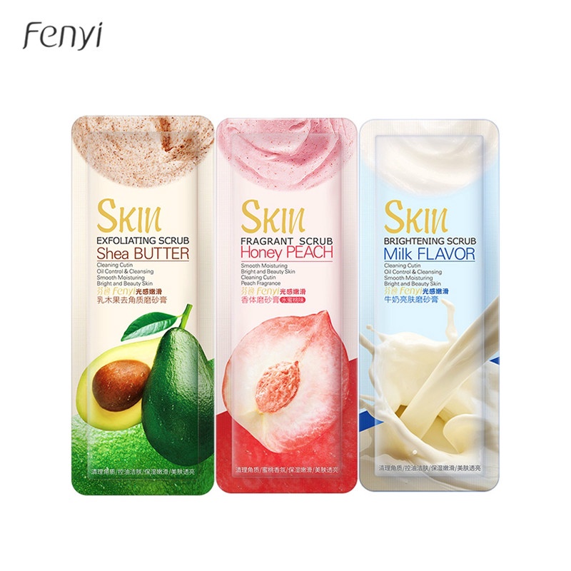 Jual Fenyi Milk Peach Body Exfoliating Scrub Krim Toner Wajah Persik ...