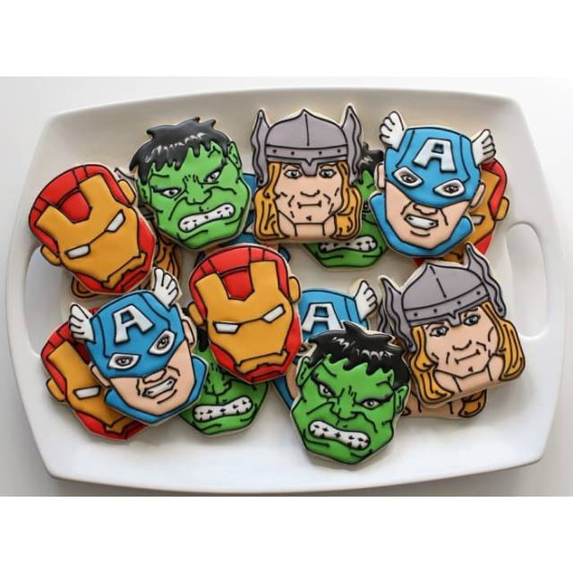 Jual IHANALICIOUS Butter Cookies Tema AVENGERS Superhero Iron Man Thor ...