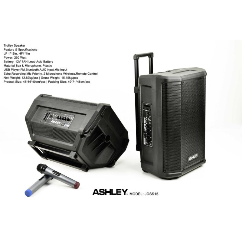 Jual Speaker portable Ashley 15 inch Ashley Joss15 Joss 15 portable wireless speaker bluetooth ...