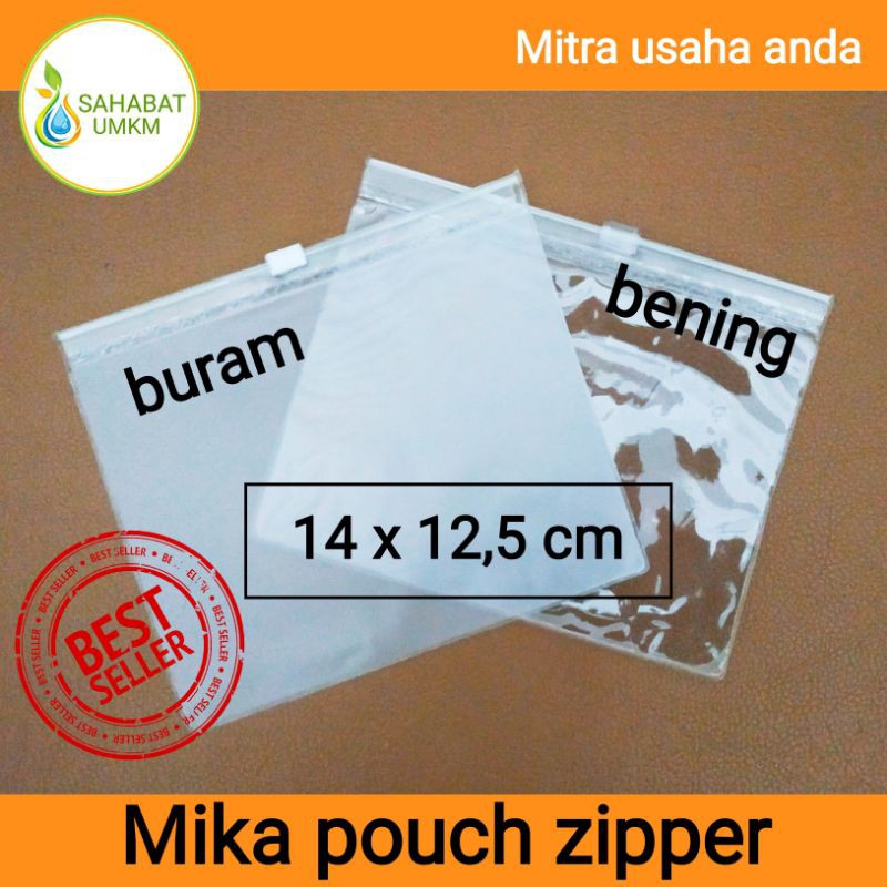 Jual Mika pouch w/zipper putih buram/bening 14 x 12,5cm | Shopee Indonesia