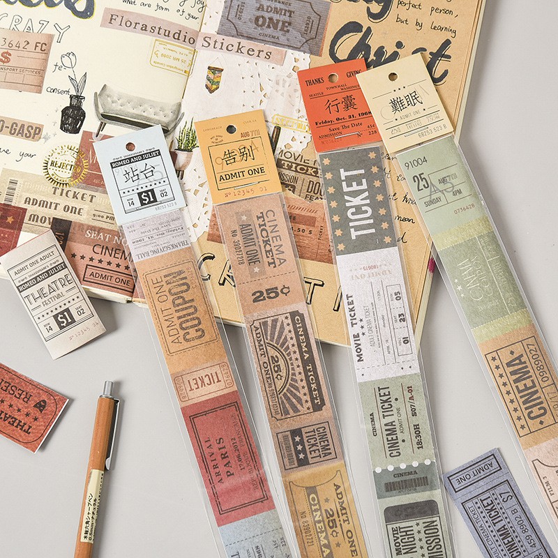 Jual retro paper ticket sticker | Shopee Indonesia