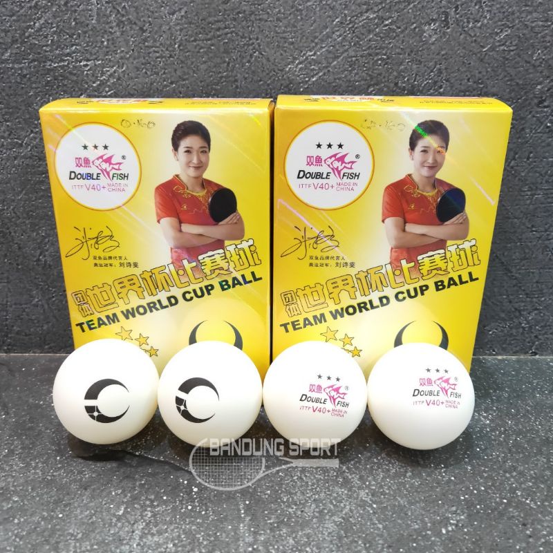Jual Double Fish3-Star V40+ Team World Cup Ball/Bola Pingpong/Bola Tenis Pimpong Isi 6 | Shopee ...