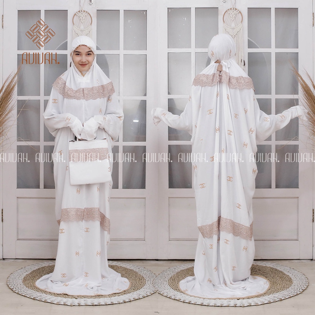 Jual MUKENA TERUSAN DEWASA SYANELA RENDA GIPER MEWAH MOTIF BORDIR | Shopee Indonesia