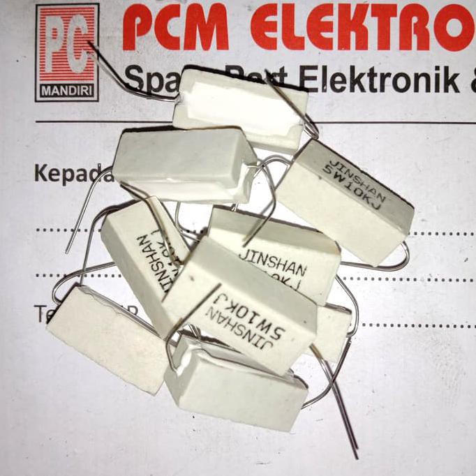 Jual R 10K 10 Kohm 10 K 5W 5Watt 5 Watt Resistor Kapur Pcmelebik54 ...