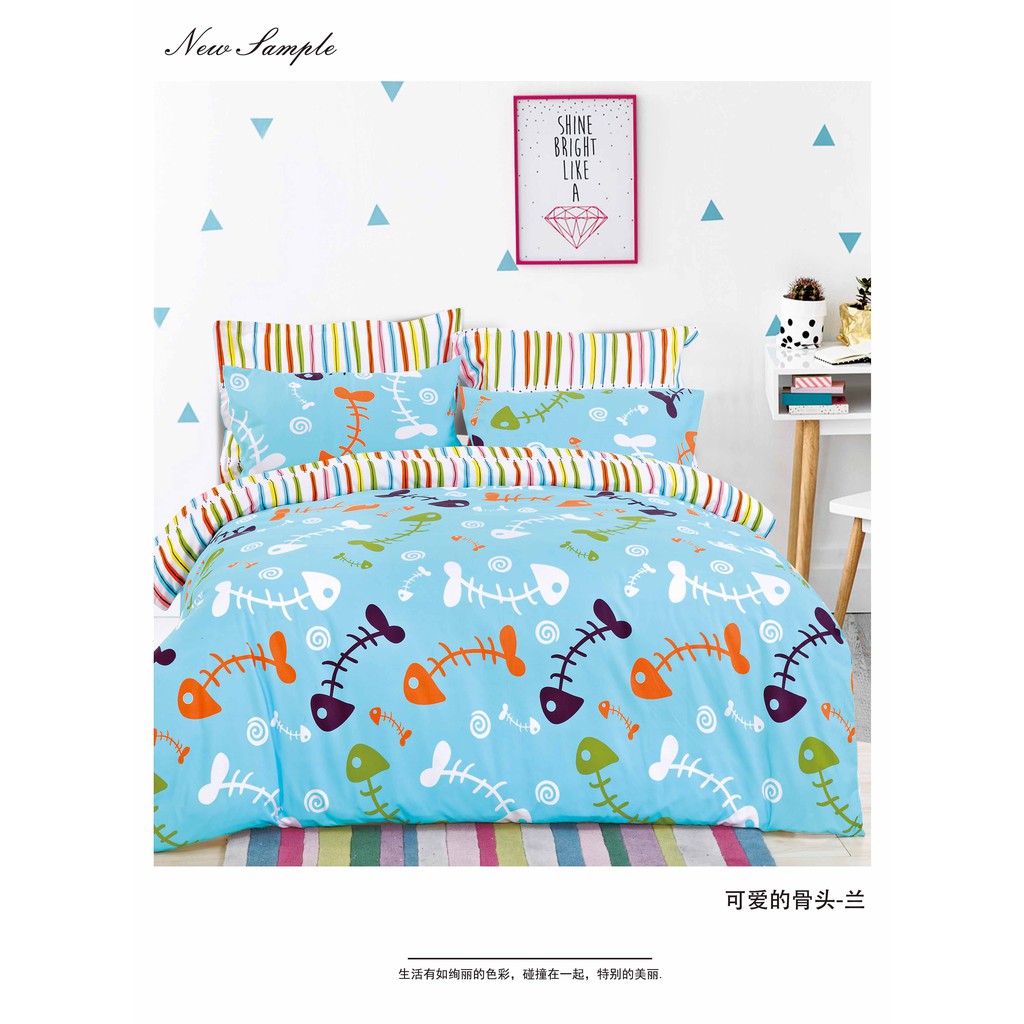 Jual Happy Fish Bone, Sprei Tulang Ikan, Sprei Cherry t.30cm, Katun ...