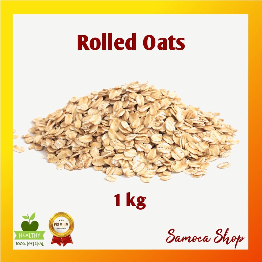 Jual Natural Rolled Oats Utuh Oatmeal Premium 1kg Sarapan Makanan Diet ...
