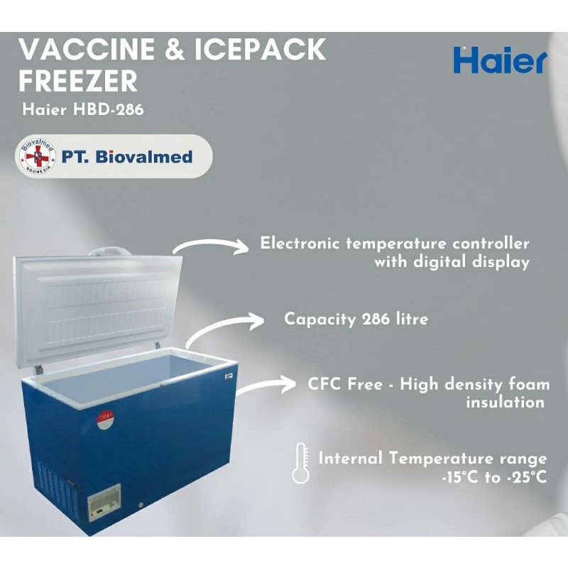 Jual HAIER MEDICAL ICE LINED REFRIGERAROR VACCINE & ICEPACK FREEZER ...