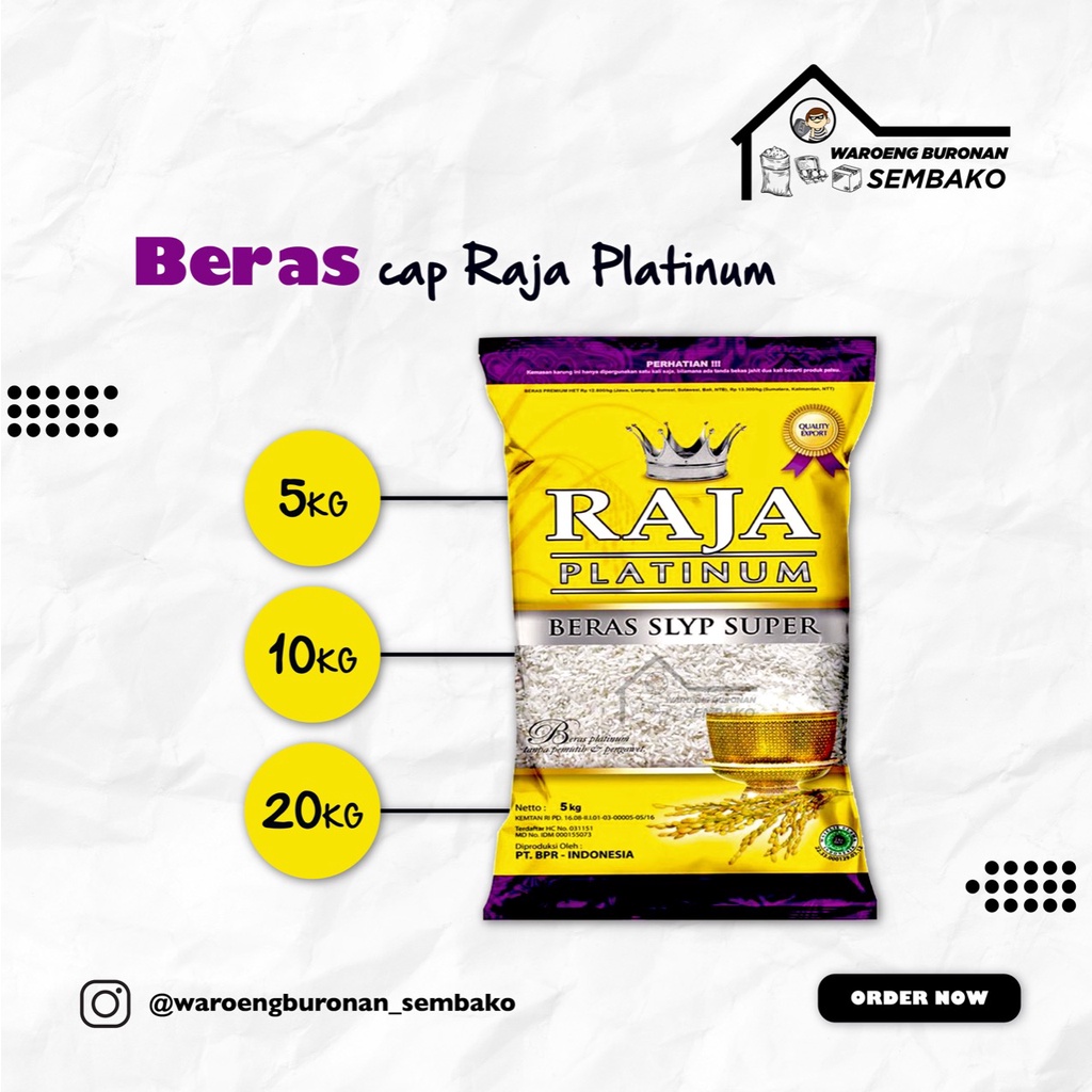 Jual BERAS SELANCAR/PATIN/TOPI KOKI/RAJA PLATINUM/RAJA ULTIMA 5 KG ...