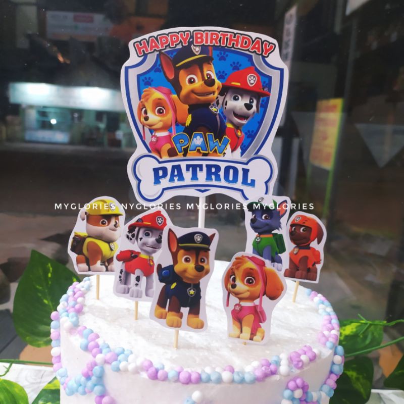 Jual Topper Cake PAW PATROL / Hiasan Kue Roti Ulang Tahun / Tusuk ...