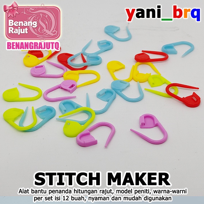Jual Stitch Maker / Stitch Marker - 1 Lusin (12pcs) Penanda Rajut pengunci hitungan | Shopee ...