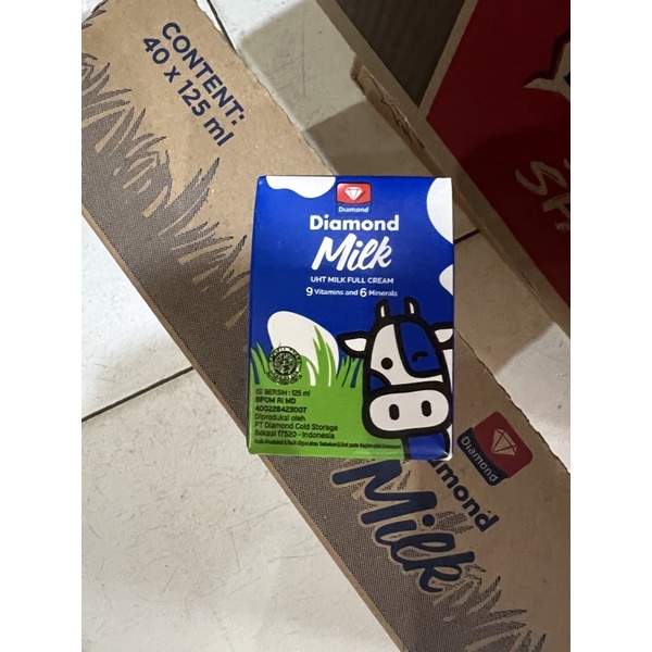Jual Susu diamond uht full cream milk 125ml | Shopee Indonesia