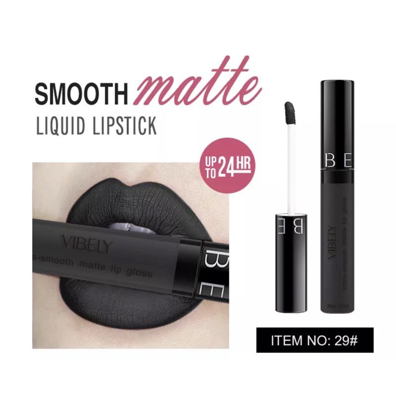 Jual LIPSTIK HITAM VIBELY SMOOTH MATE LIP GLOSS LIQUID LIPSTICK ...