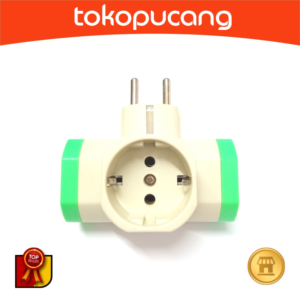 Jual Steker T Arde Flash Colokan 3 Lubang Colokan Cabang 3 Arah ...