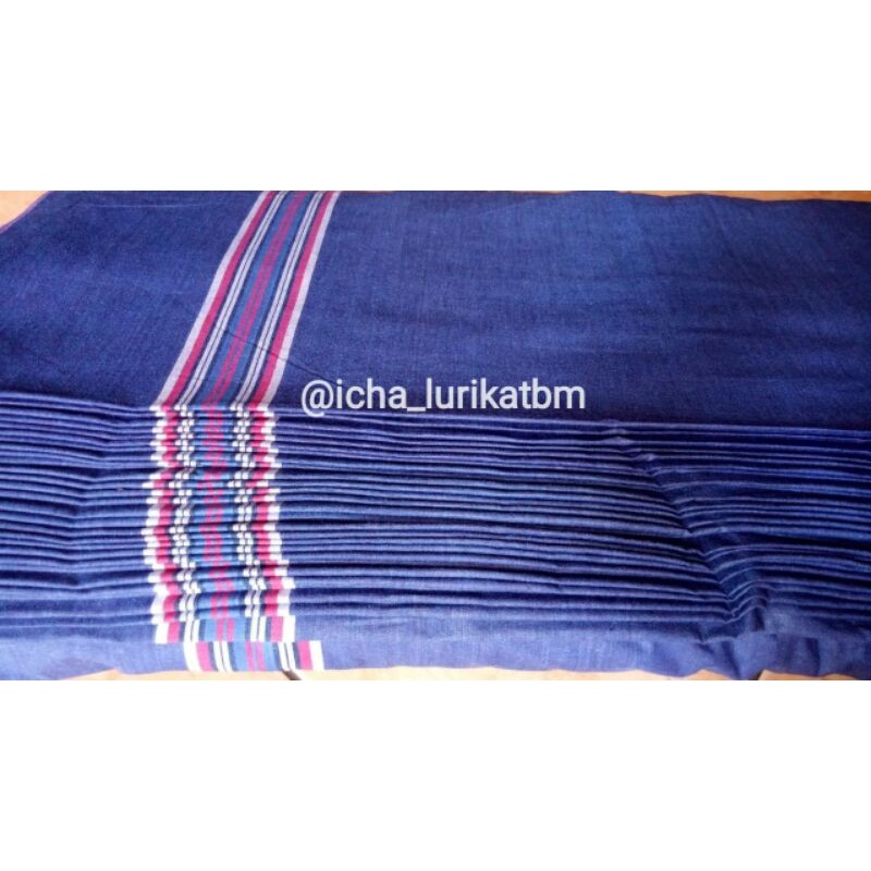 Jual Kain Lurik ATBM biru polos tumpal | Shopee Indonesia