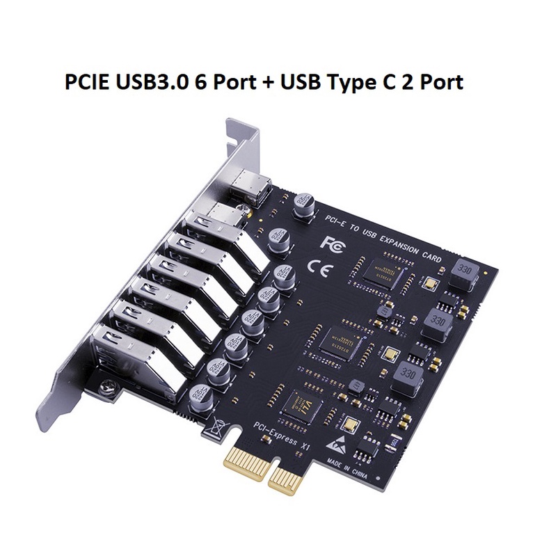 Jual PCIE USB 8 Port USB3.0 USB Type C PCI Express USB C HUB High Speed | Shopee Indonesia
