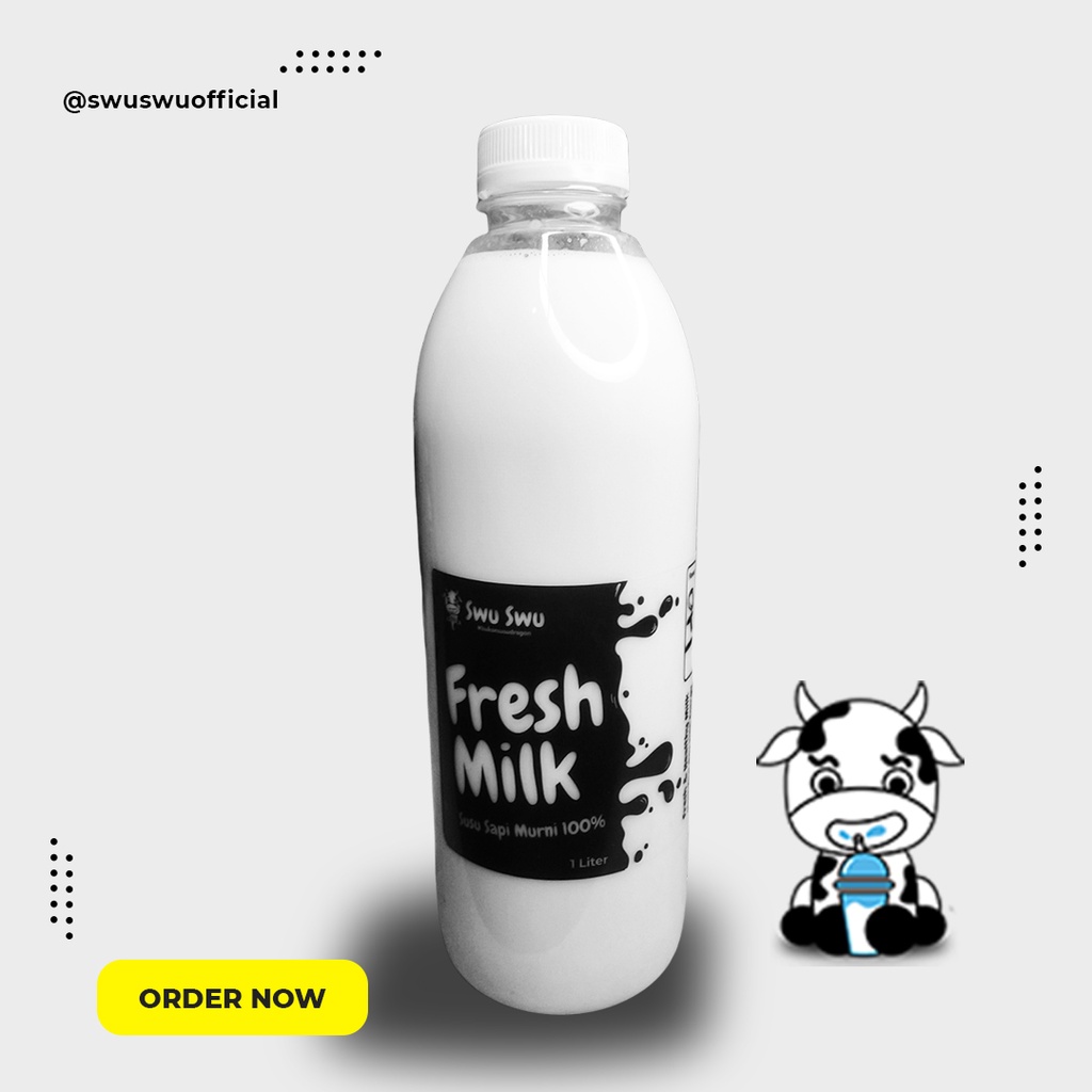 Jual Fresh Milk Pasteurisasi / Susu Sapi Segar 1 Liter Swuswu | Shopee ...